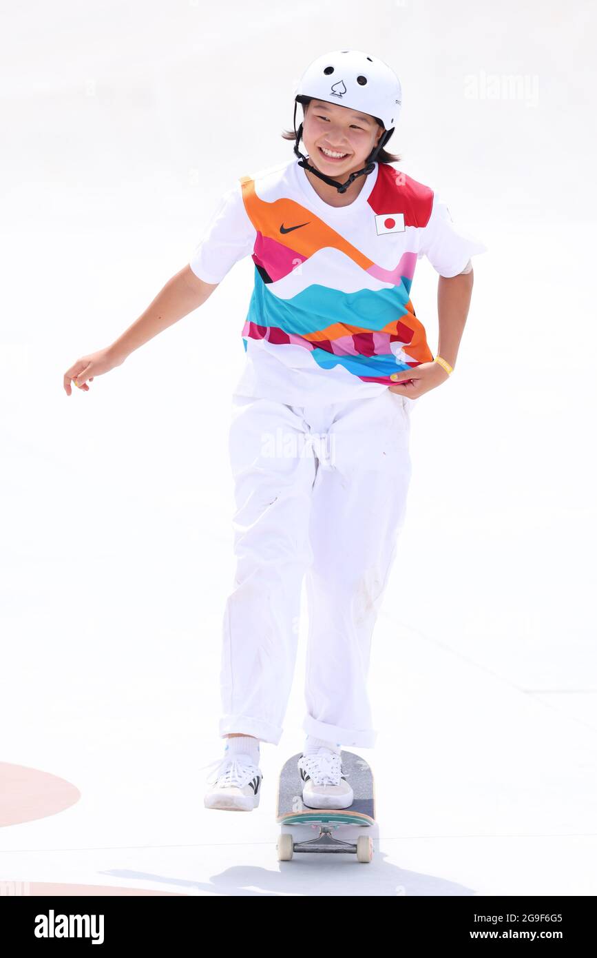 Tokyo, Japan. 26th July, 2021. Momiji Nishiya (JPN) Skateboarding ...