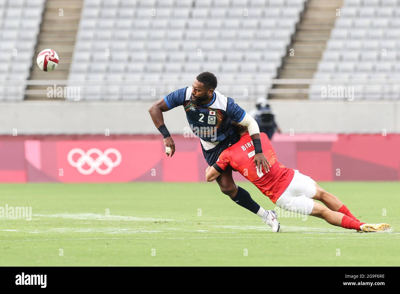 Tokyo, Japan. 26th July, 2021. (L to R) Tuqiri Lote (JPN), BIBBY Dan ...