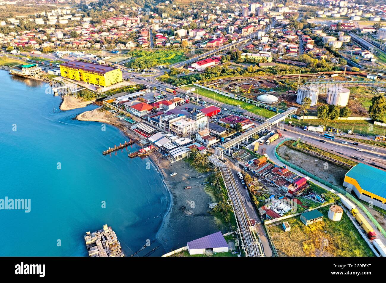 Batumi, Georgia - May 1, 2021: Aero view of the seaport Stock Photo - Alamy