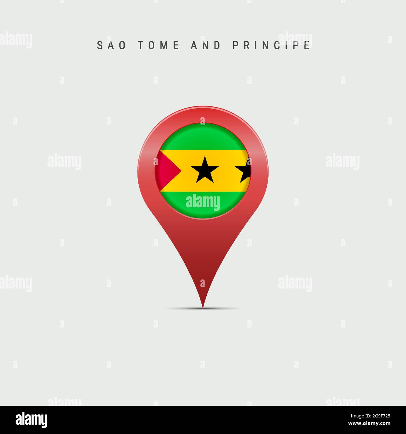 Teardrop map marker with flag of Sao Tome and Principe. Saint Thomas ...