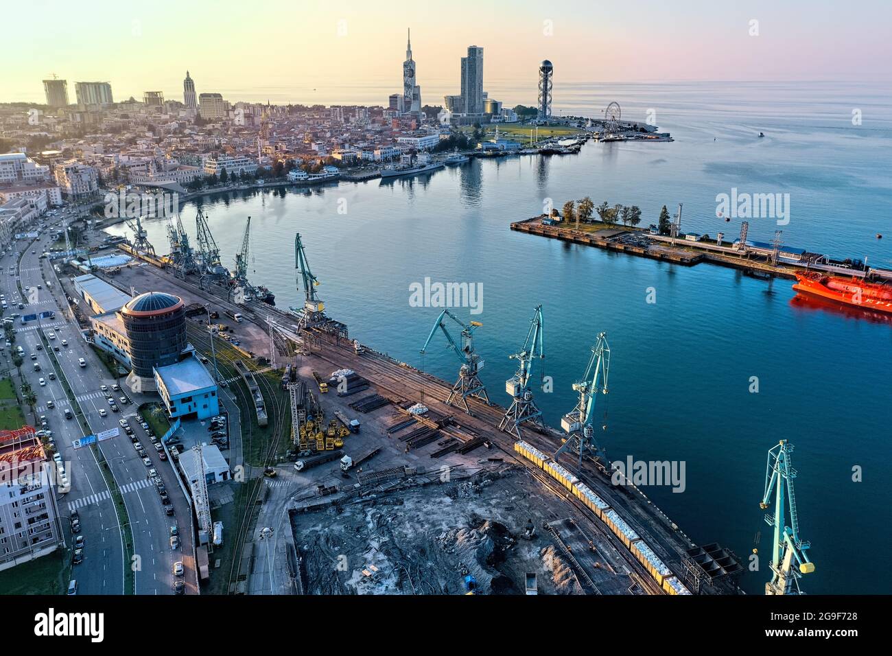 Batumi, Georgia - May 1, 2021: Aerial view of the seaport Stock Photo ...