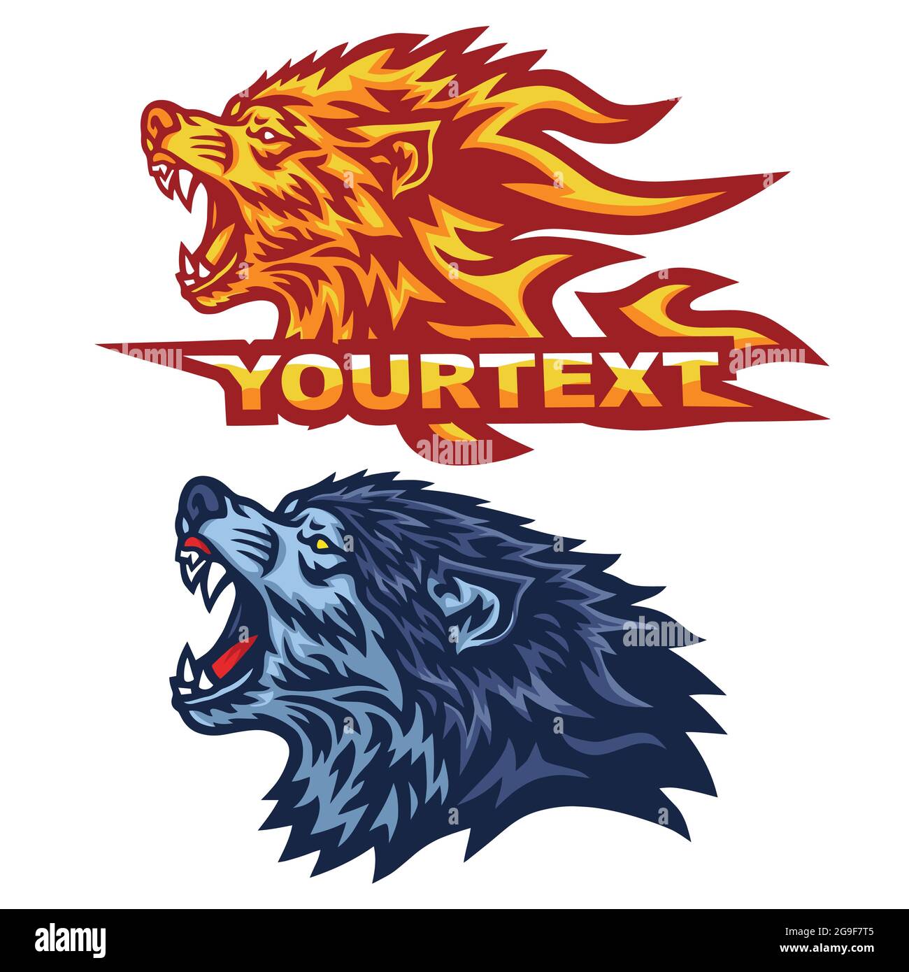 Wolf Logo Vector Mascot Design Set Collection Stock Vector Image & Art ...