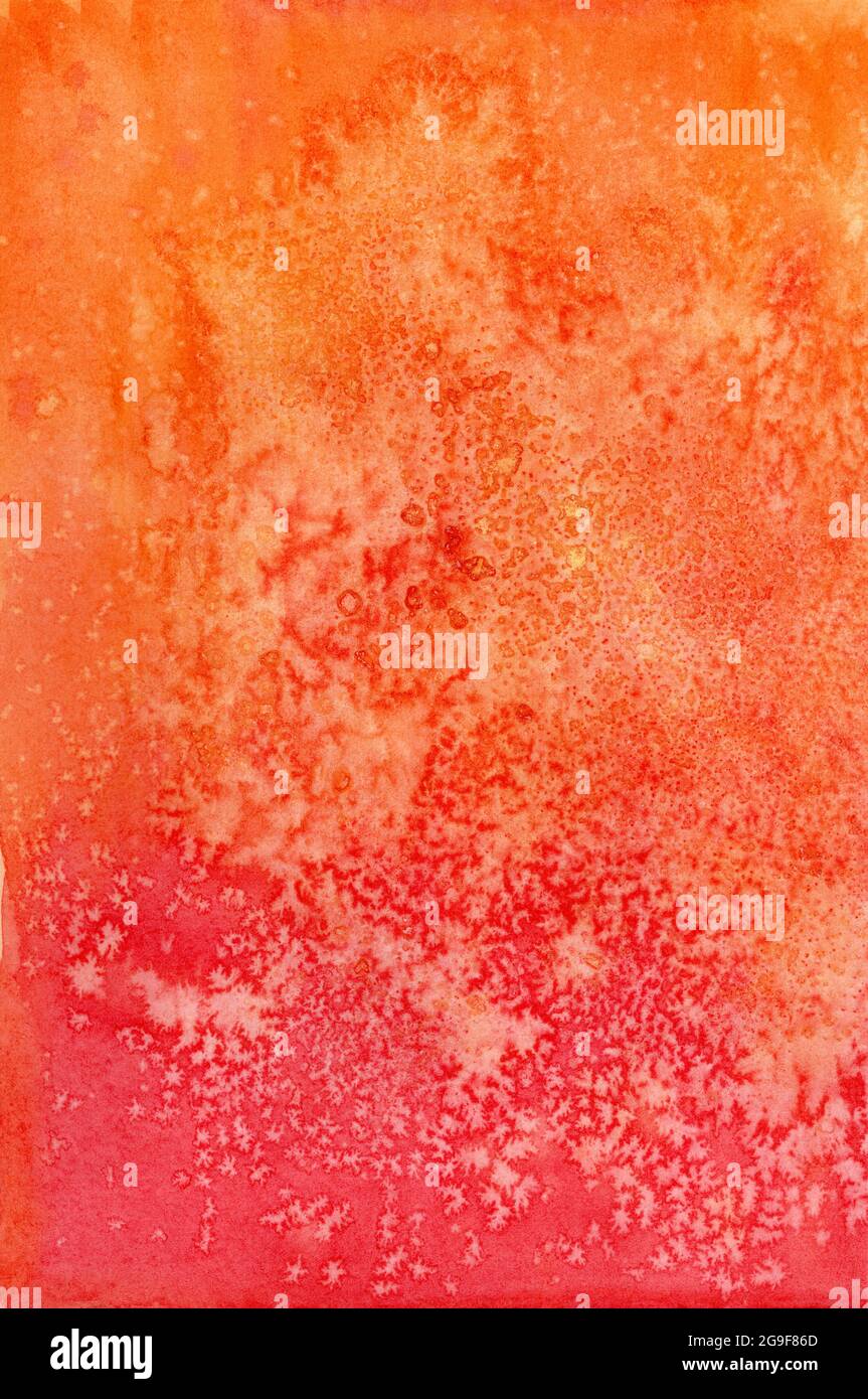 orange red handmade abstract waterolor background Stock Photo - Alamy