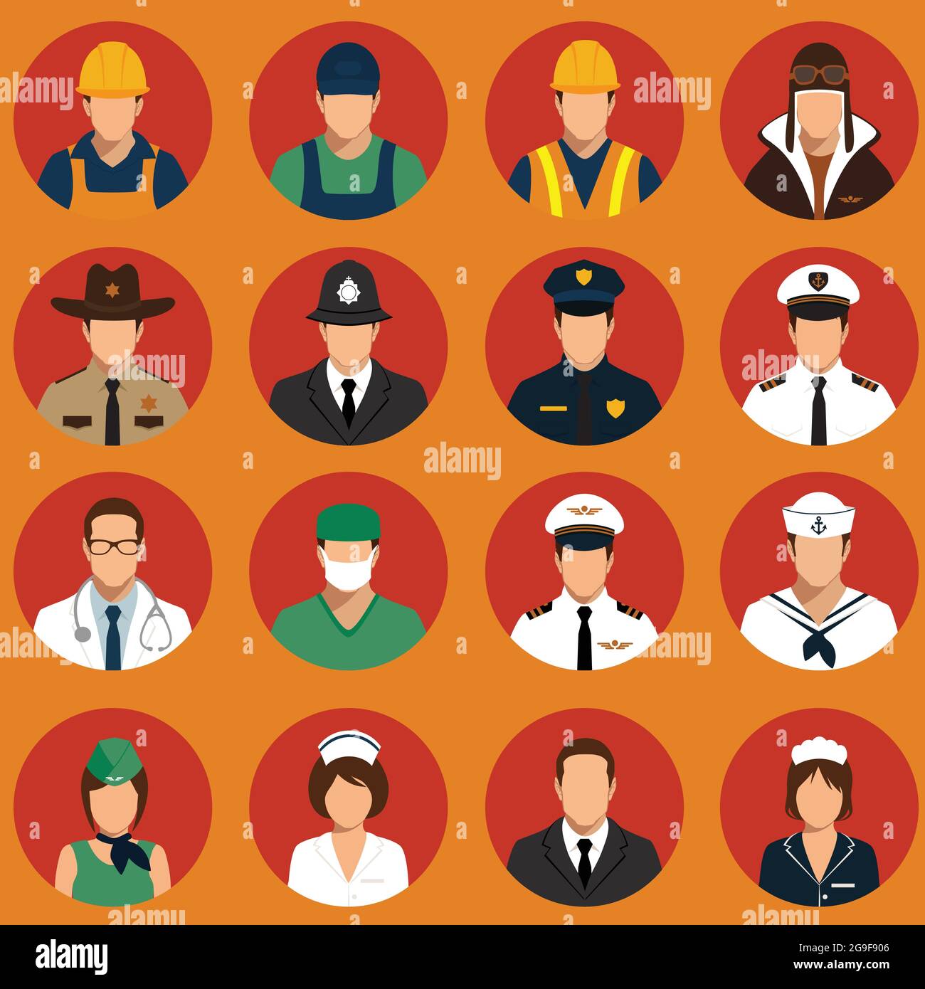 vector icon workers, profession people, cartoon vector illustration ...