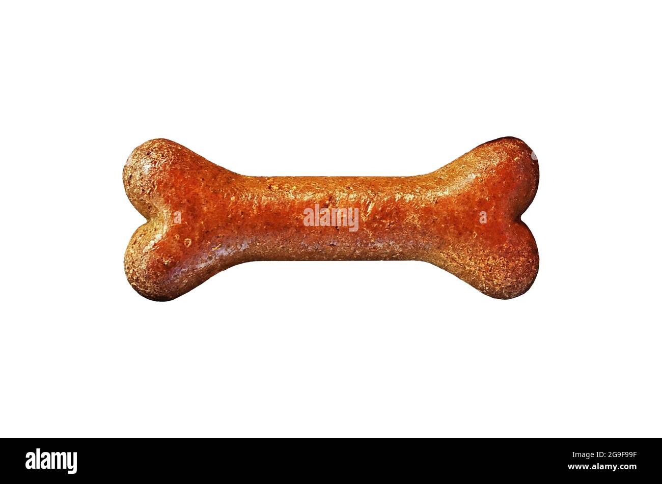Dog food bone isolated on white background. Close up view of single dog ...
