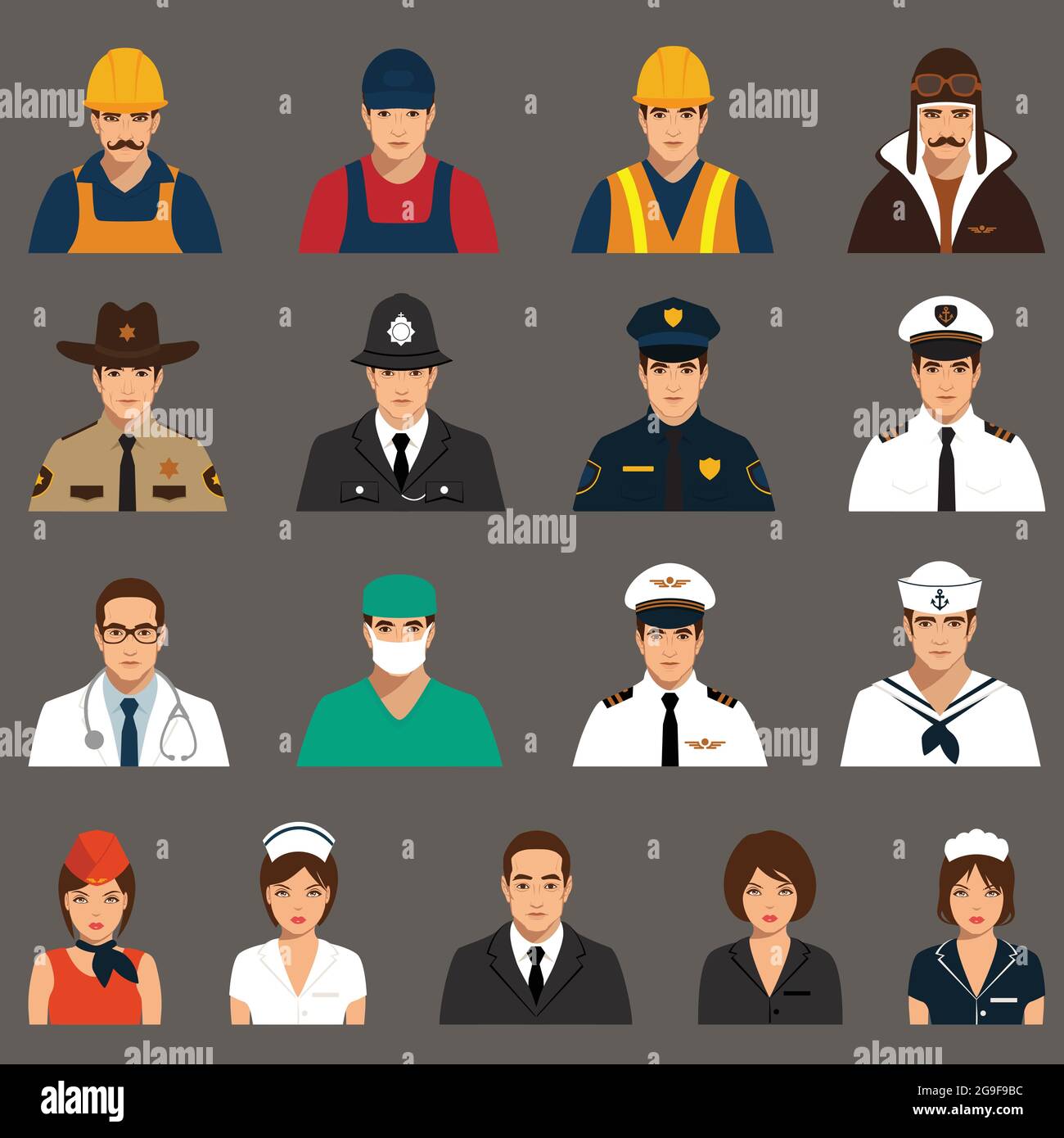 vector icon workers, profession people, cartoon vector illustration ...