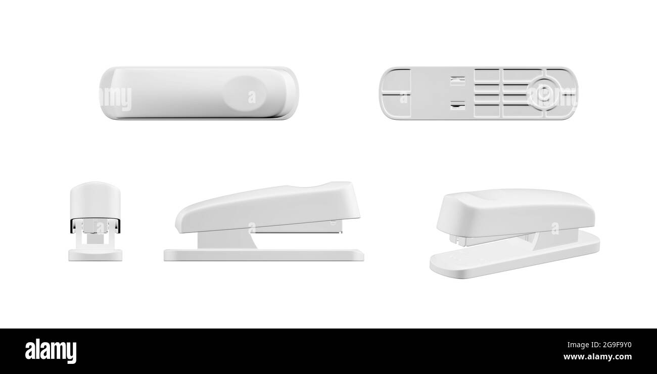Office stapler mockup isolated on white background - 3d render Stock ...
