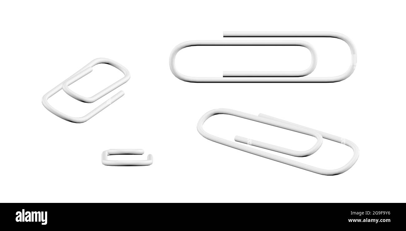 Paper clip mockup isolated on white background - 3d render Stock Photo ...