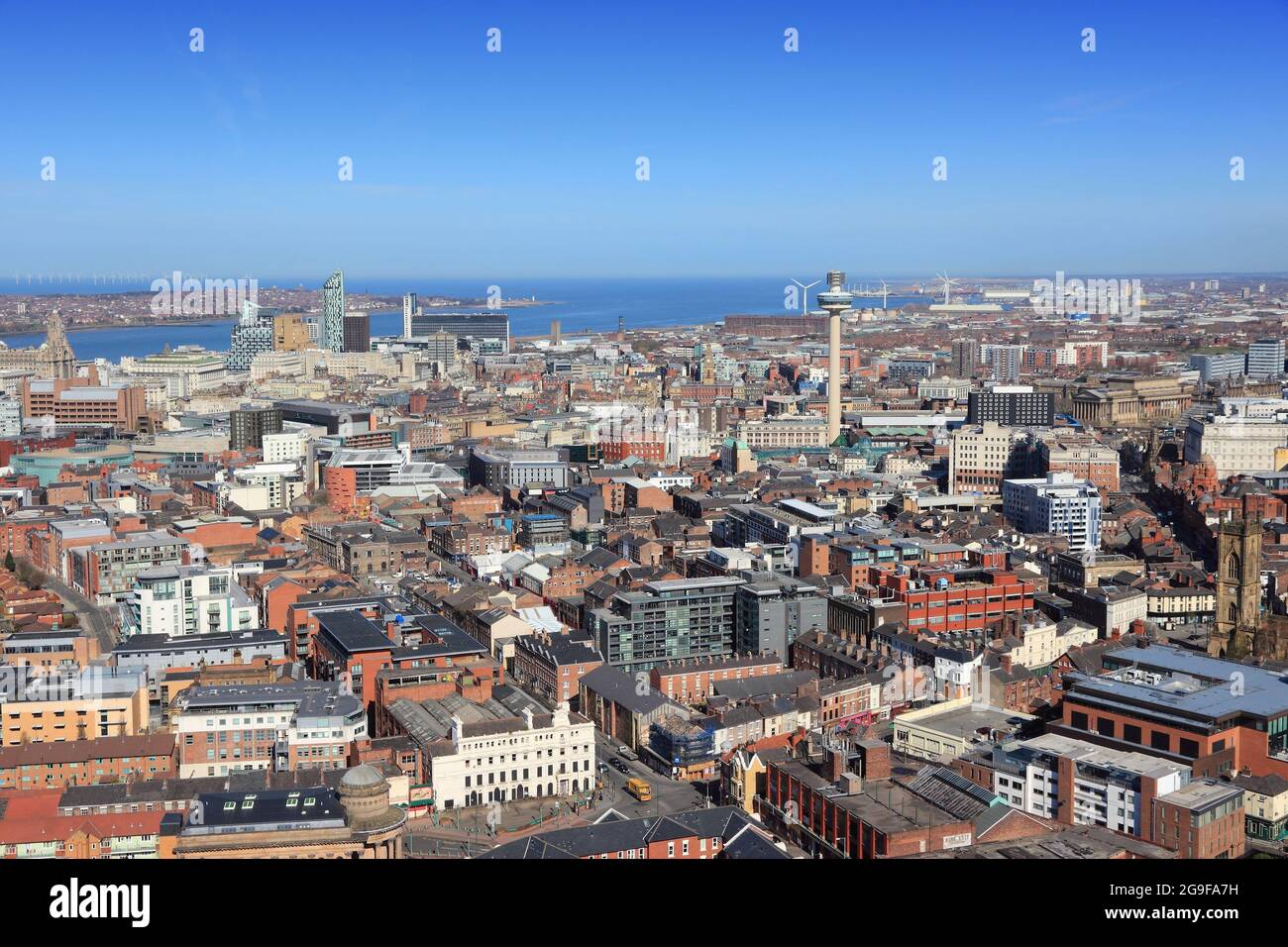 Liverpool city aerial view. City in the United Kingdom Stock Photo - Alamy