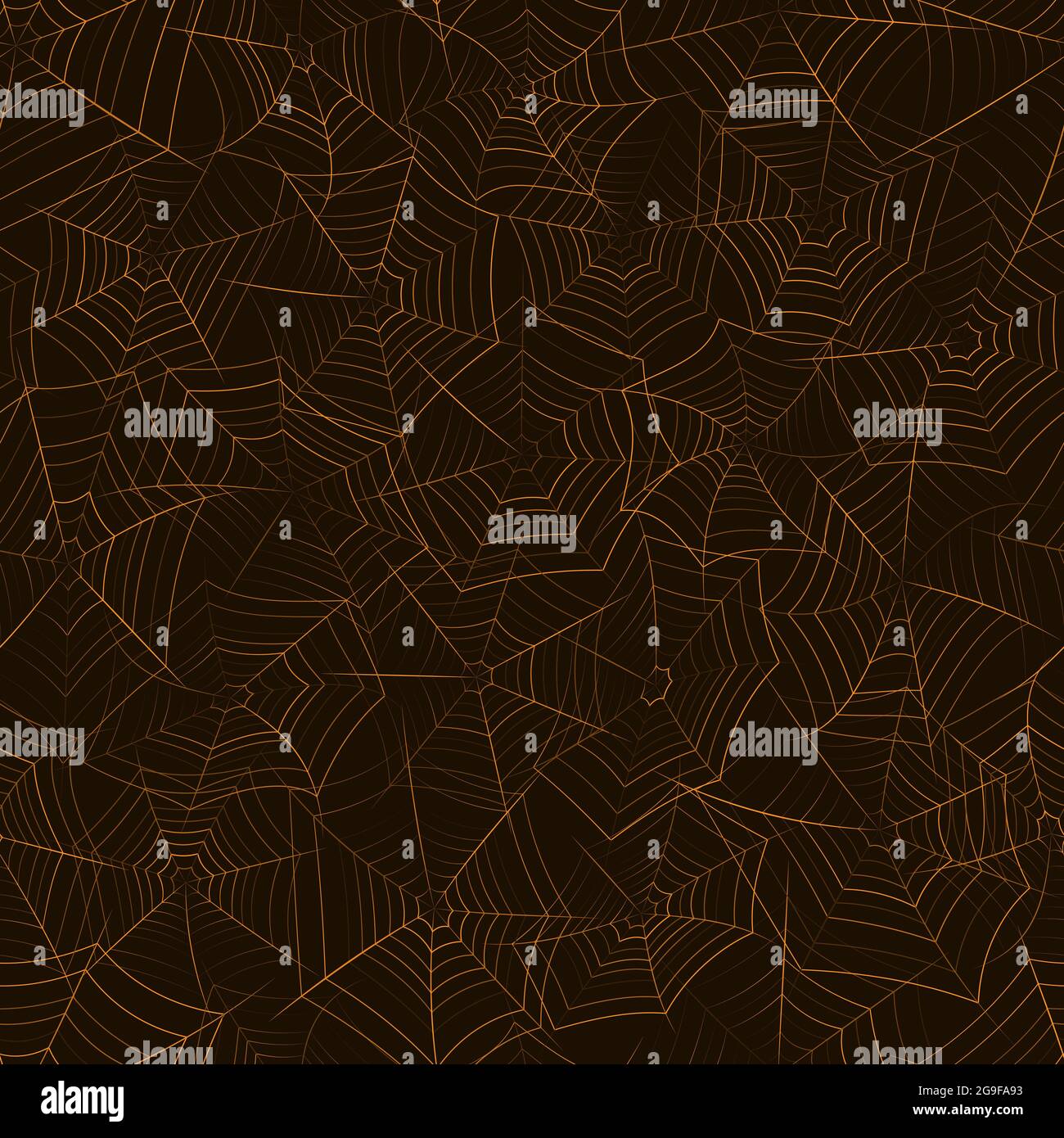 Orange halloween cobweb seamless pattern. Flat vector cartoon ...