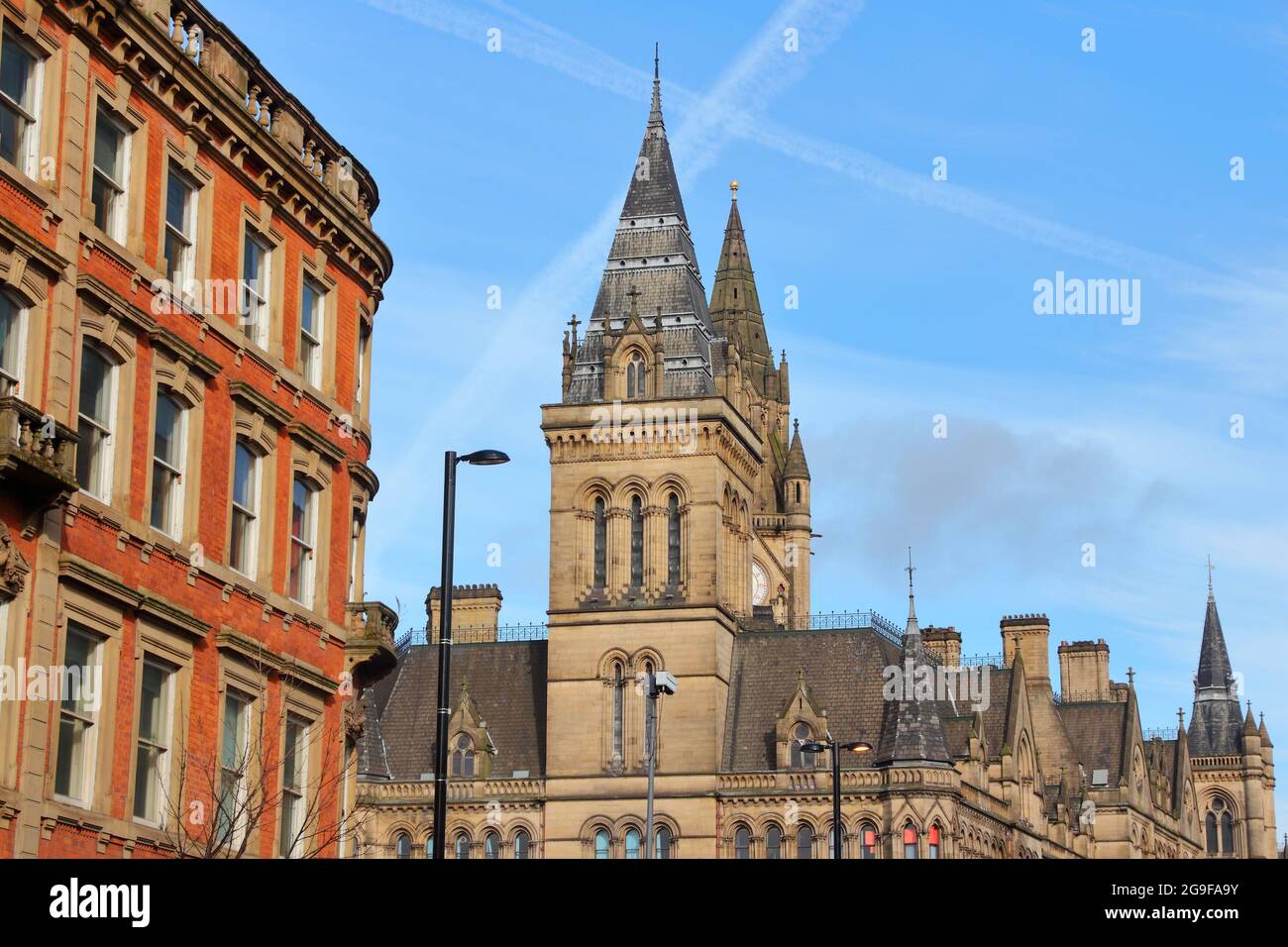 Manchester UK City Hall. Landmark in North West England (UK Stock Photo ...