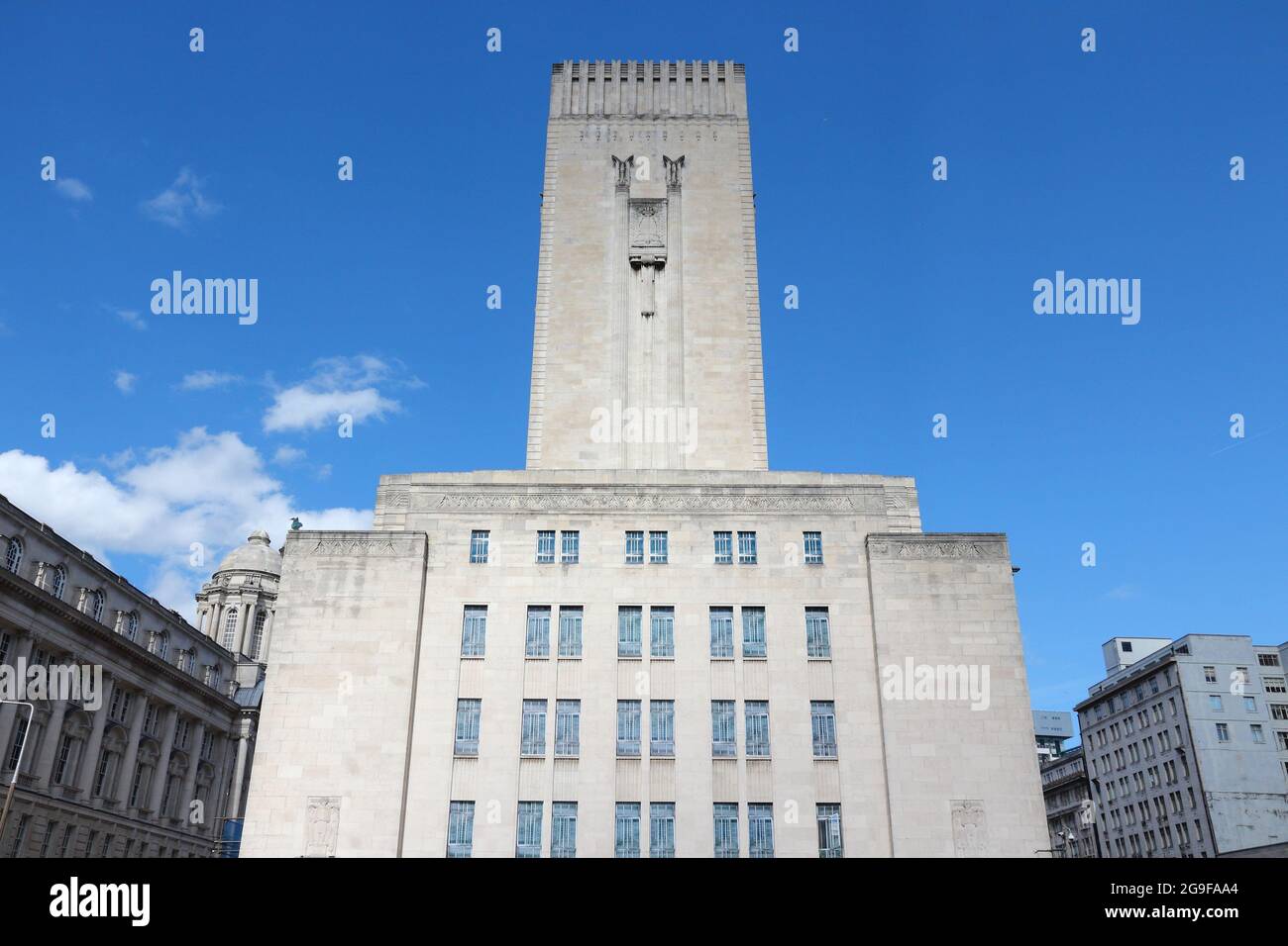 Liverpool landmark, UK. Georges Dock Building, art deco landmark from ...