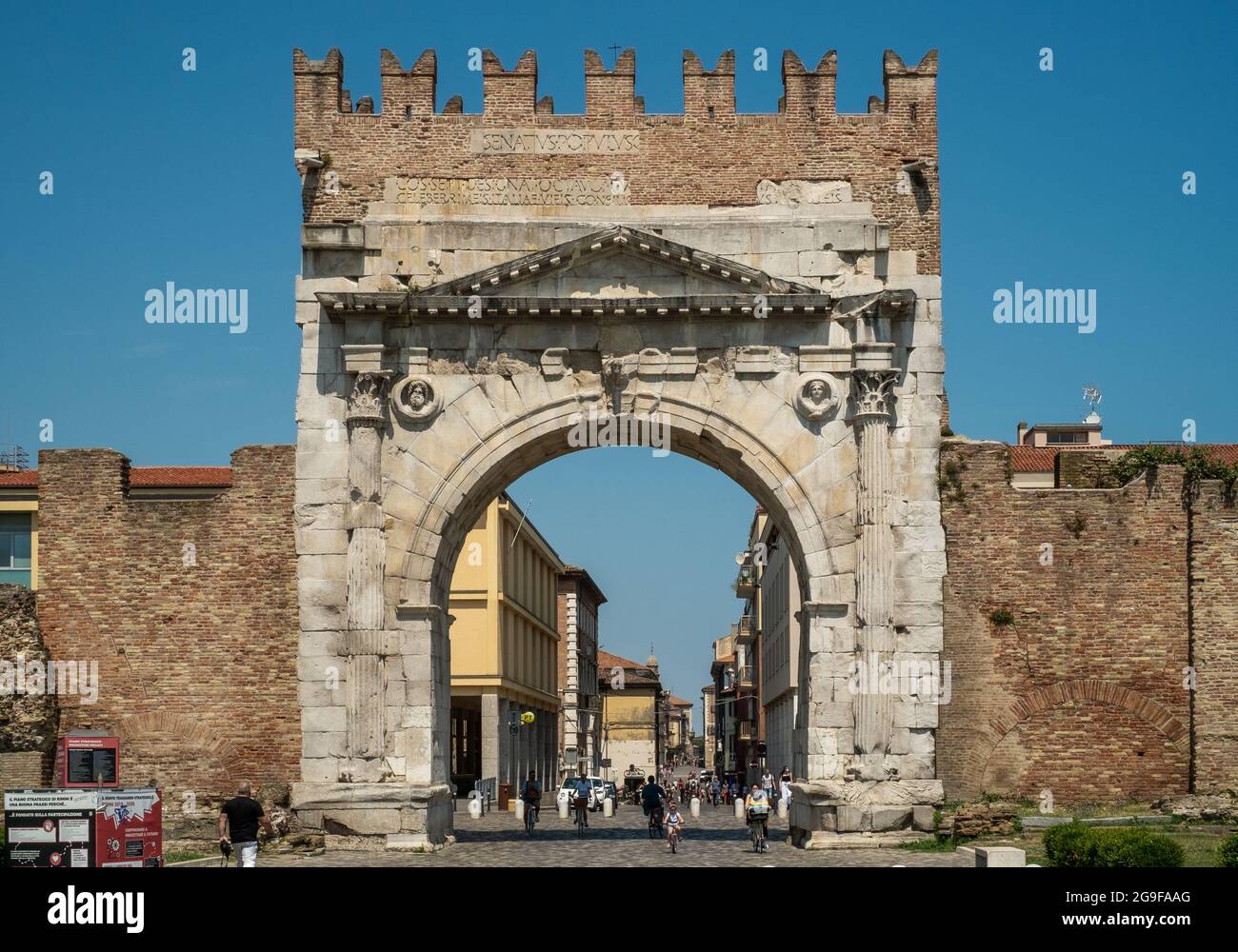 Rimini, Italy. Arch of Augustus, triumphal ancient architecture of ...