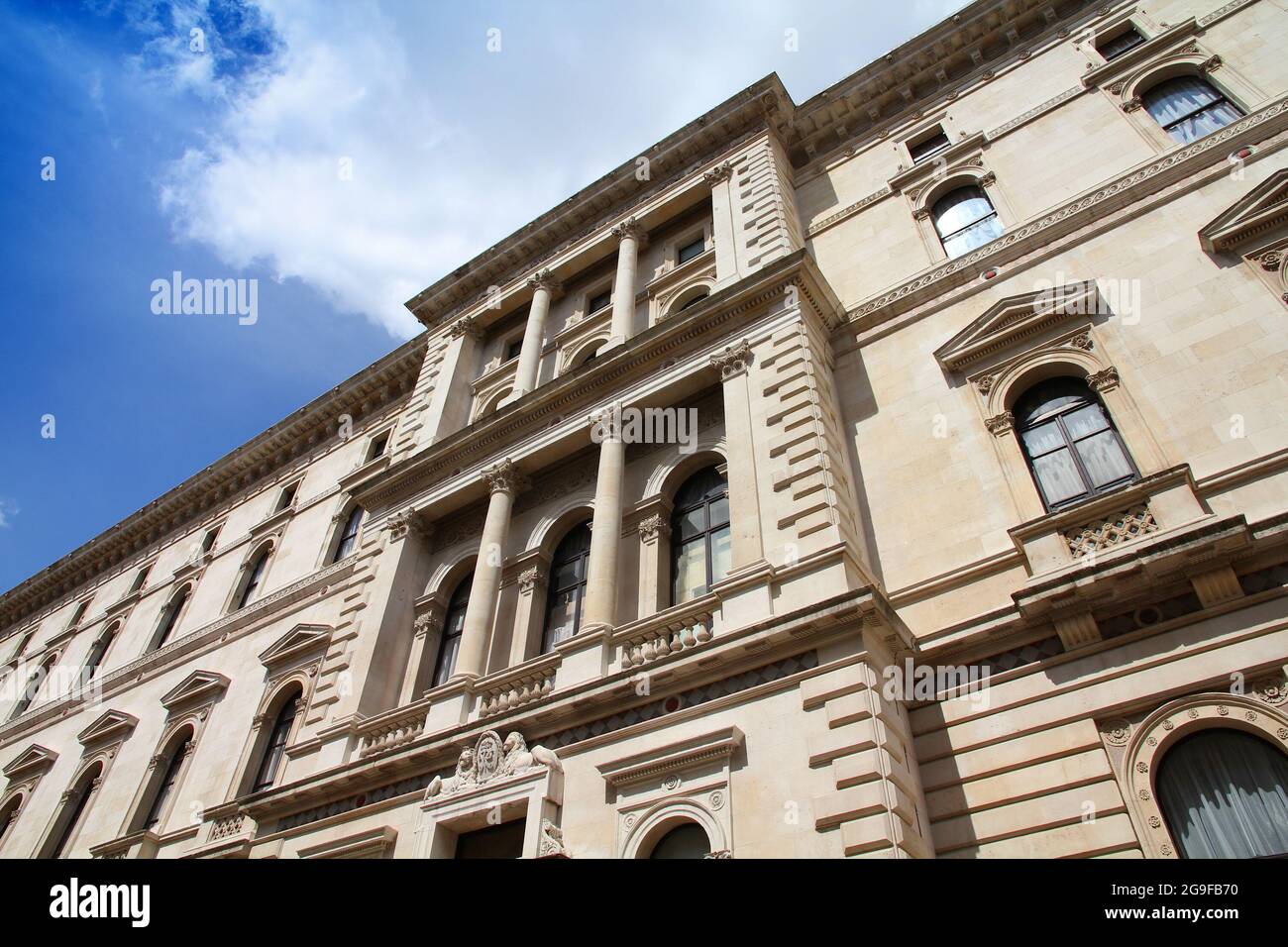 Her Majesty's Treasury in London UK. The Exchequer, also known as Her ...