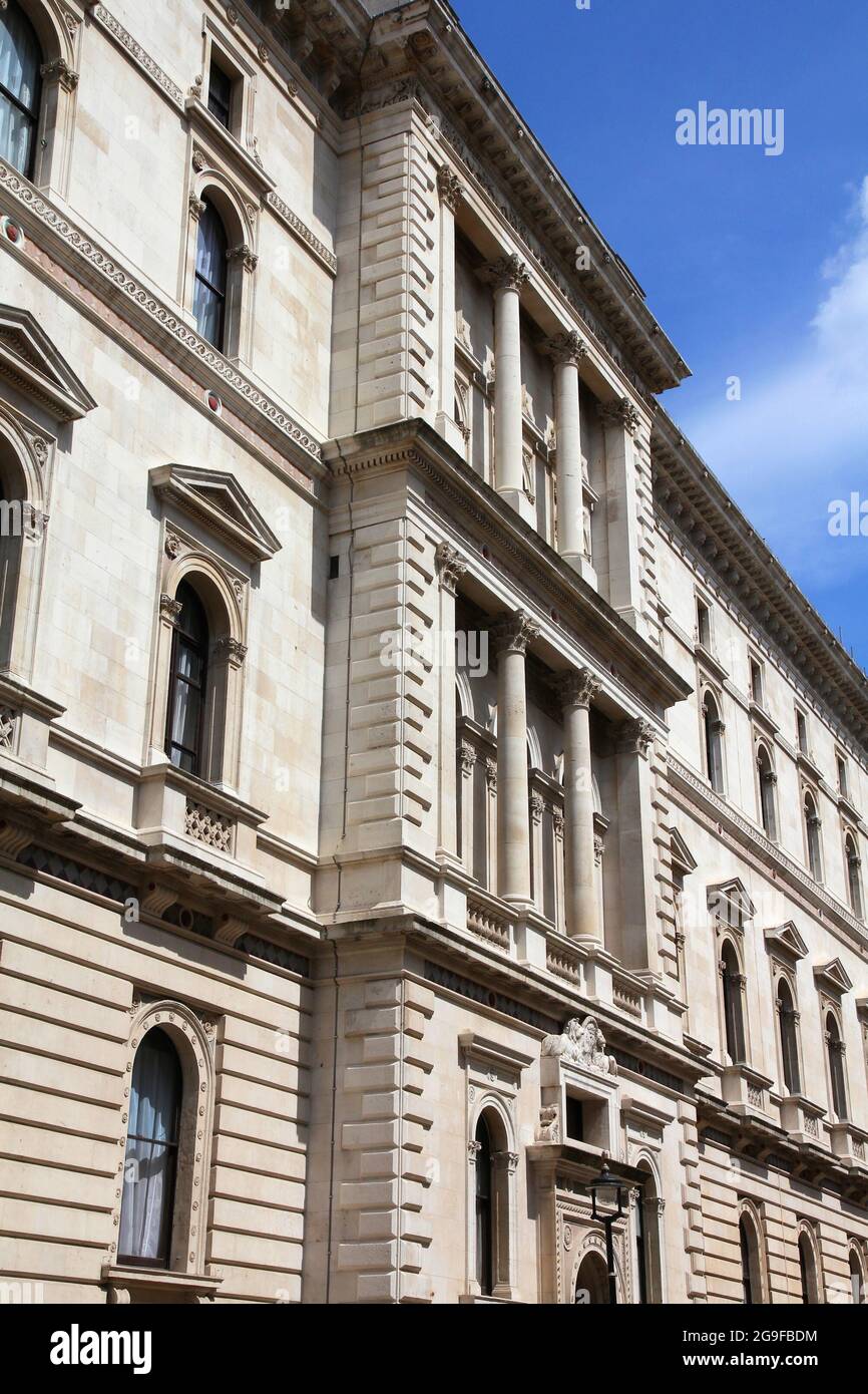 Her Majesty's Treasury in London UK. The Exchequer, also known as Her ...