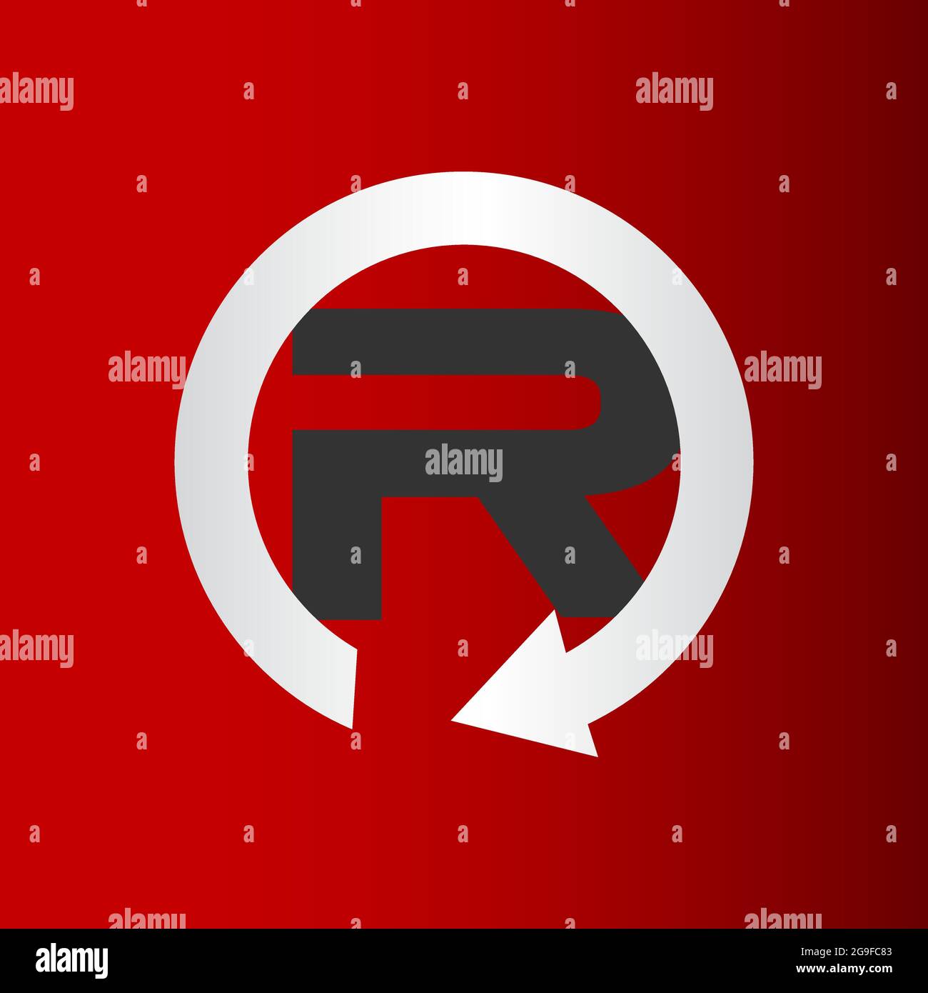 creative simple letter R combining with reload logo design and cogs ...