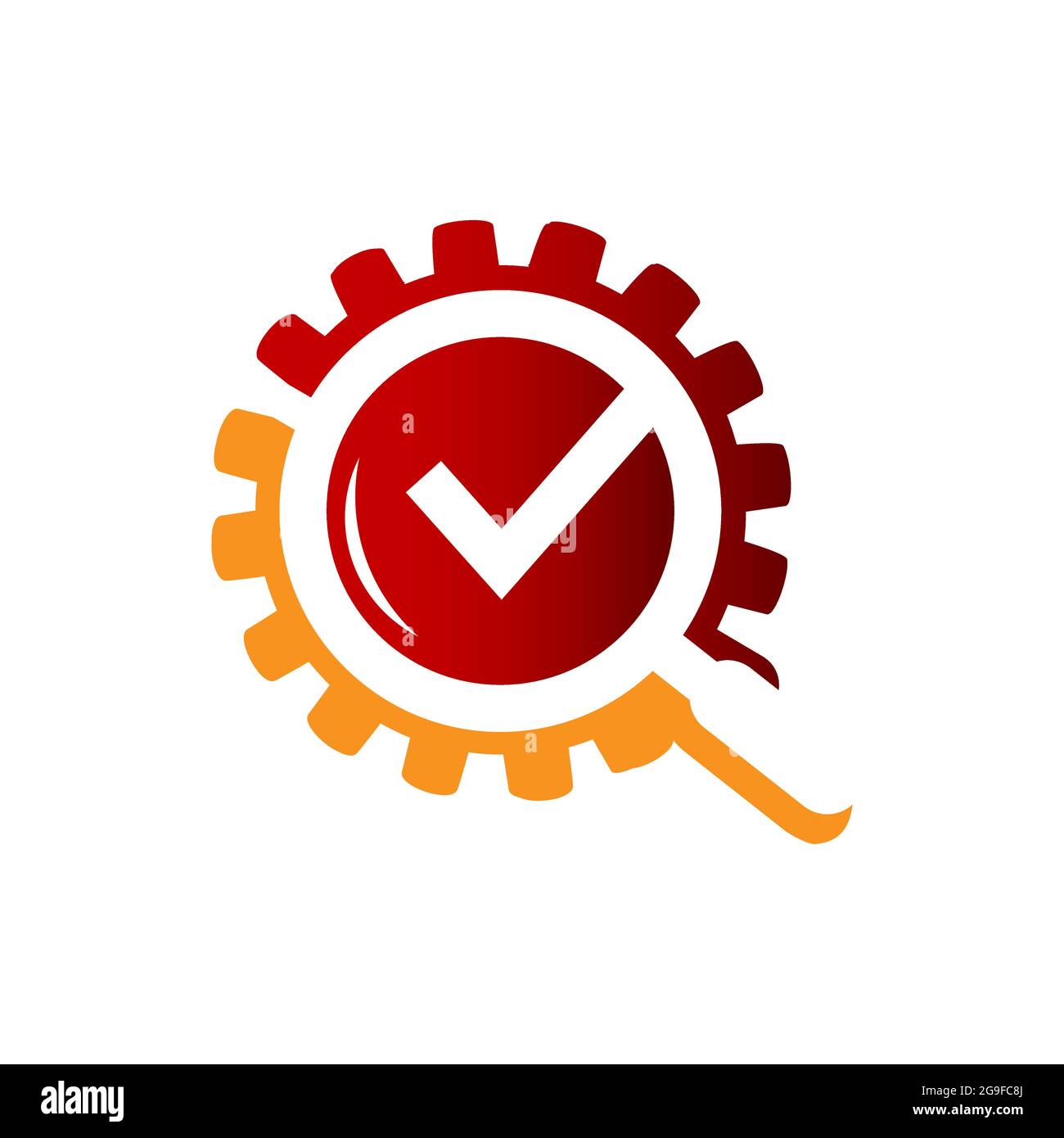 new modern and creative magnifying glass with gear logo vector design ...