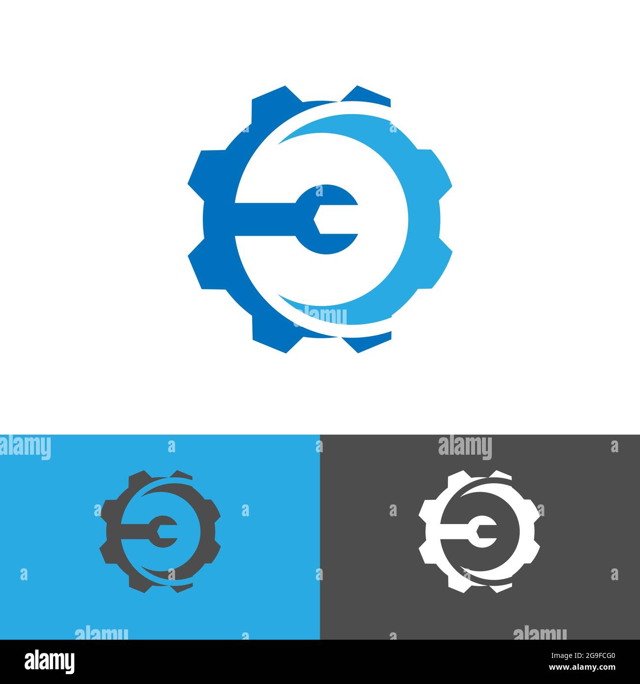 combination wrench cogs and gear logo vector design icon illustration ...