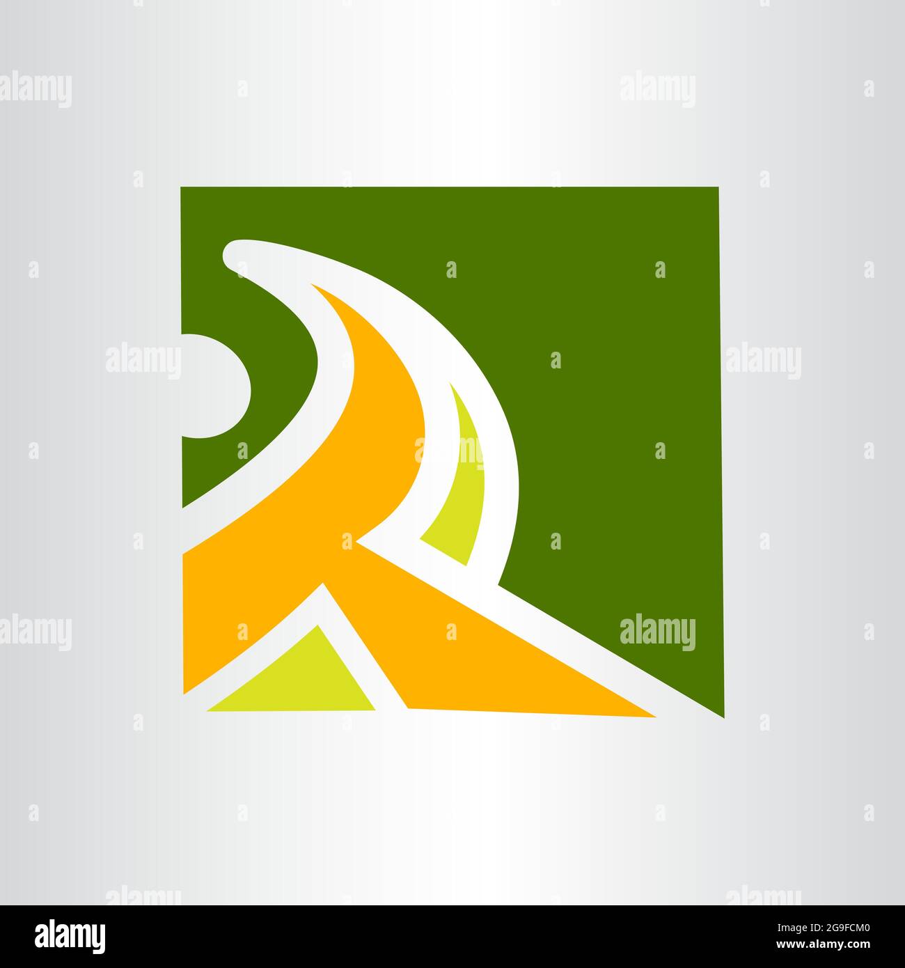 new green R initial Letter logo design modern tech symbol icon vector ...