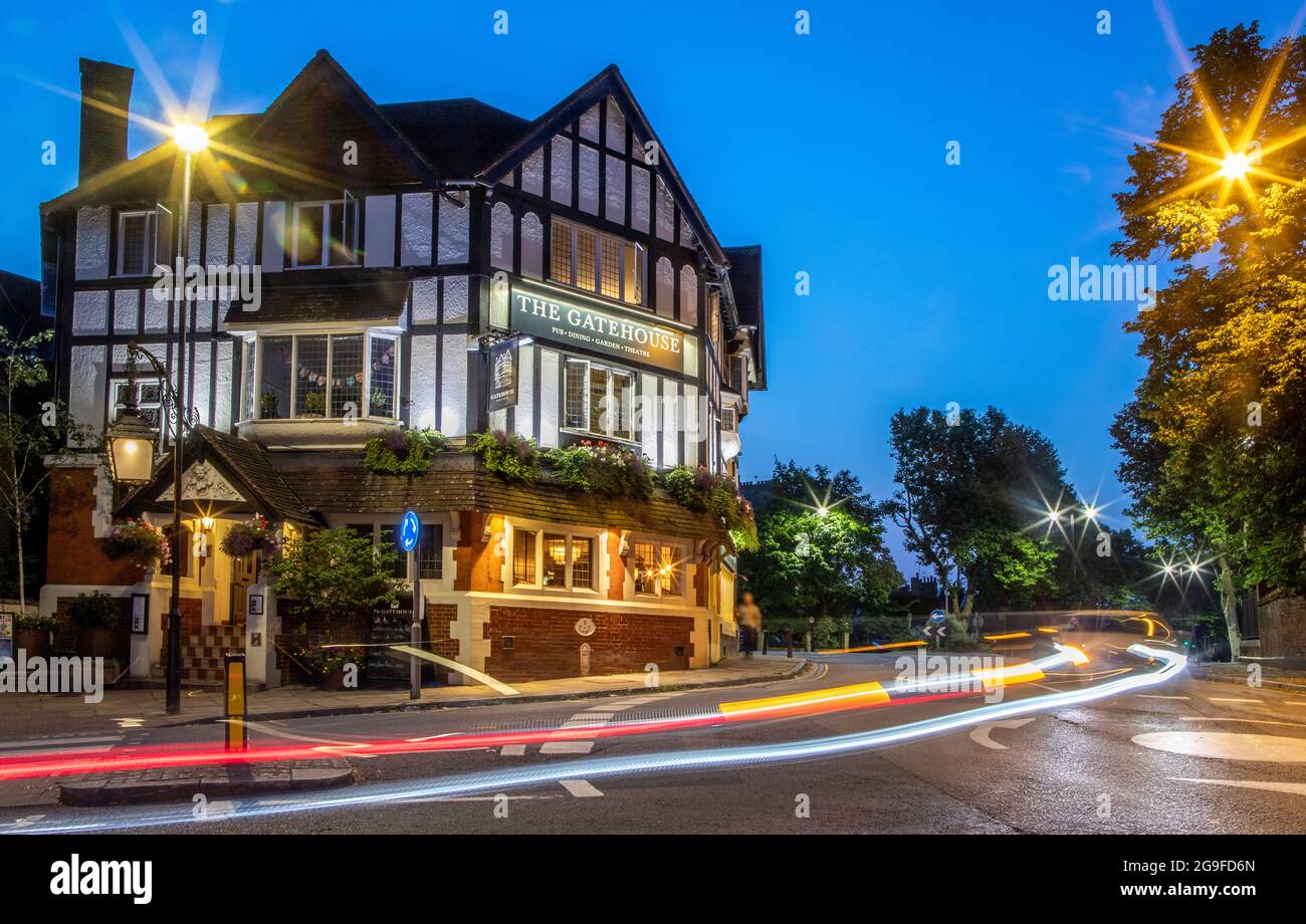 Gatehouse Pub Highgate at Night London UK Stock Photo - Alamy
