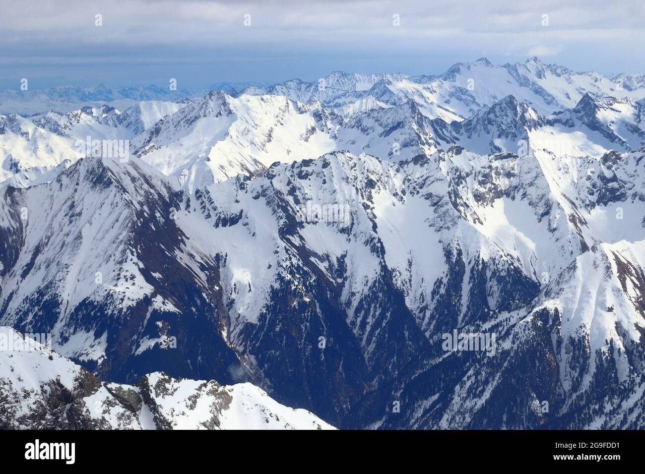 Austrian Alps landscape in winter. View from Hintertux Glacier Stock ...