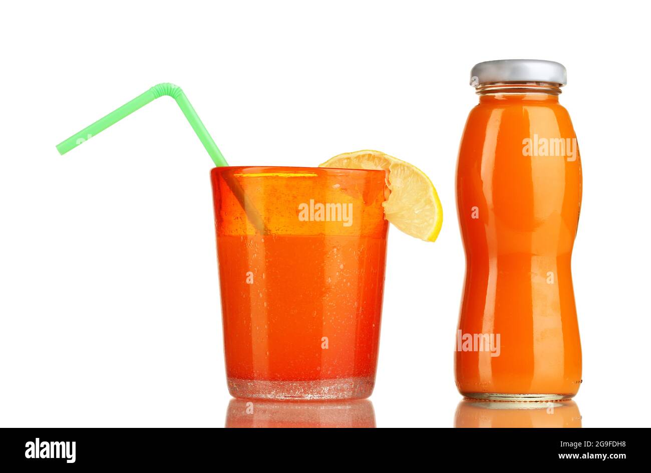 Delicious multifruit juice isolated on white Stock Photo - Alamy