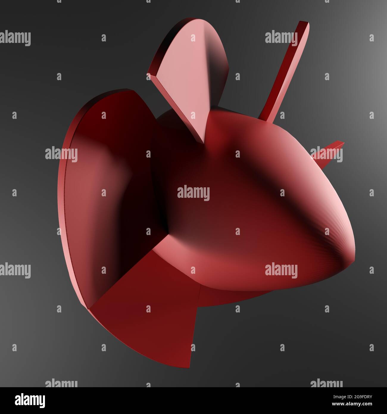 Red propeller on black background - 3D rendering illustration Stock ...