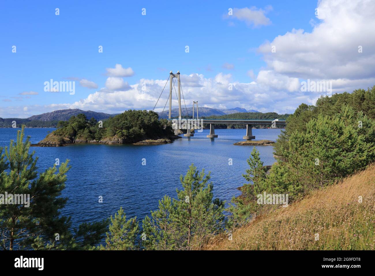 Stord Bridge (Stordabrua) in Norway. Large suspension bridge, part of ...