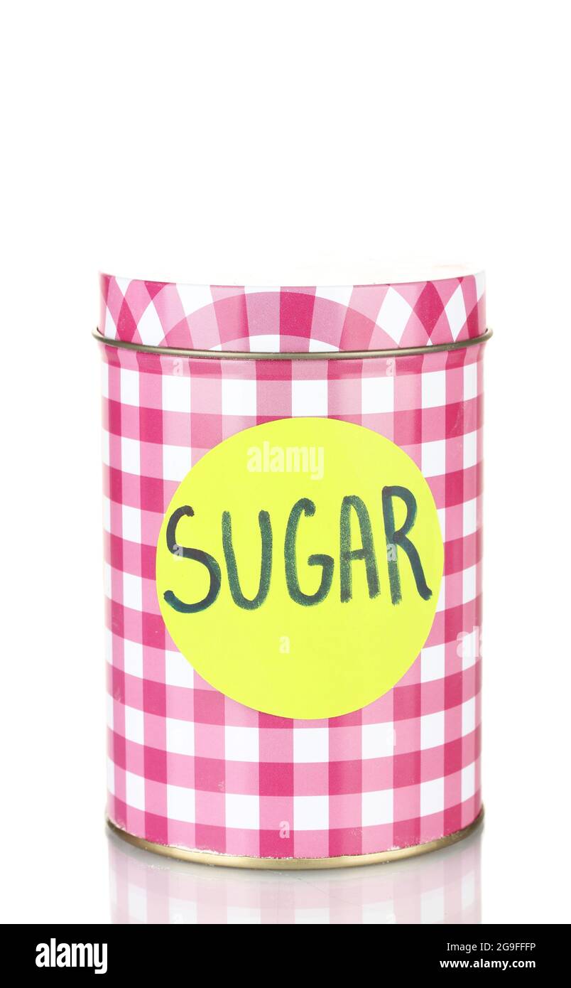 Sugar container isolated on white Stock Photo - Alamy