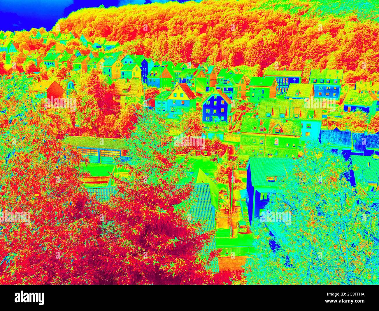 Thermal image recordings of temperature differences in infrared light ...