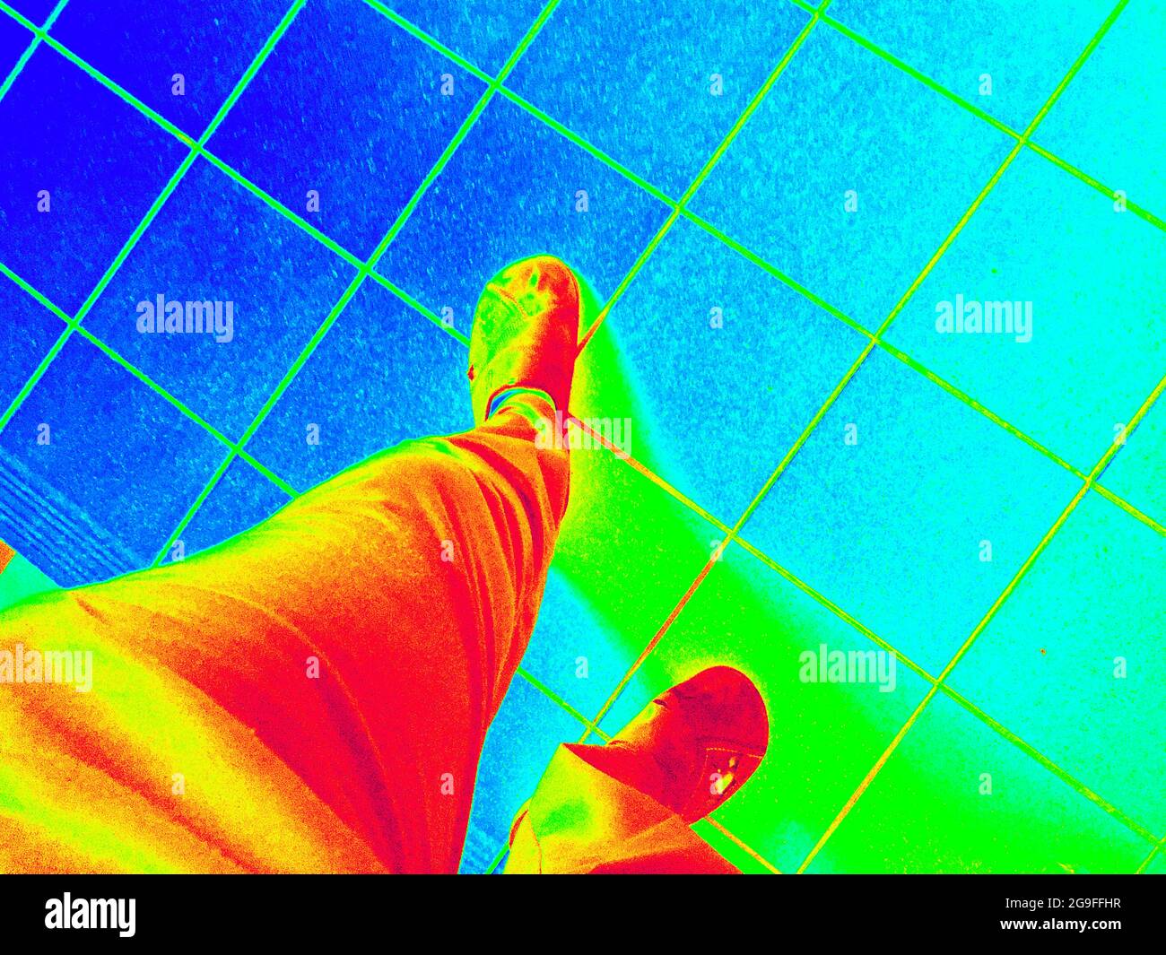 Thermal image recordings of temperature differences in infrared light ...