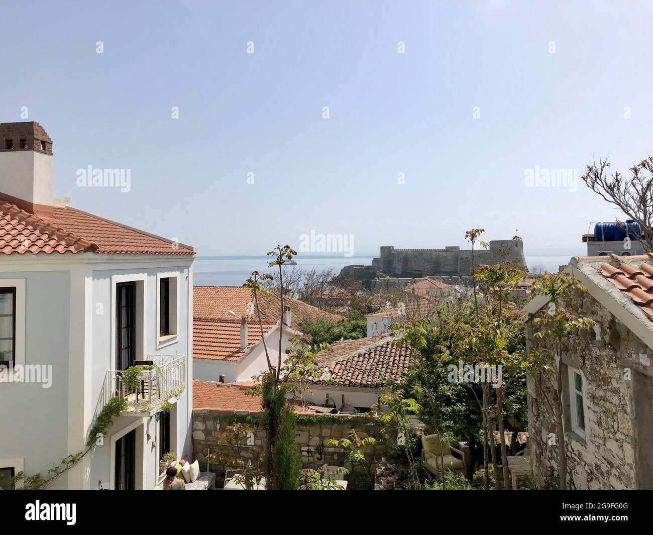 View at the Bozcaada Castle at Bozcaada Island, Canakkale, Turkey Stock ...
