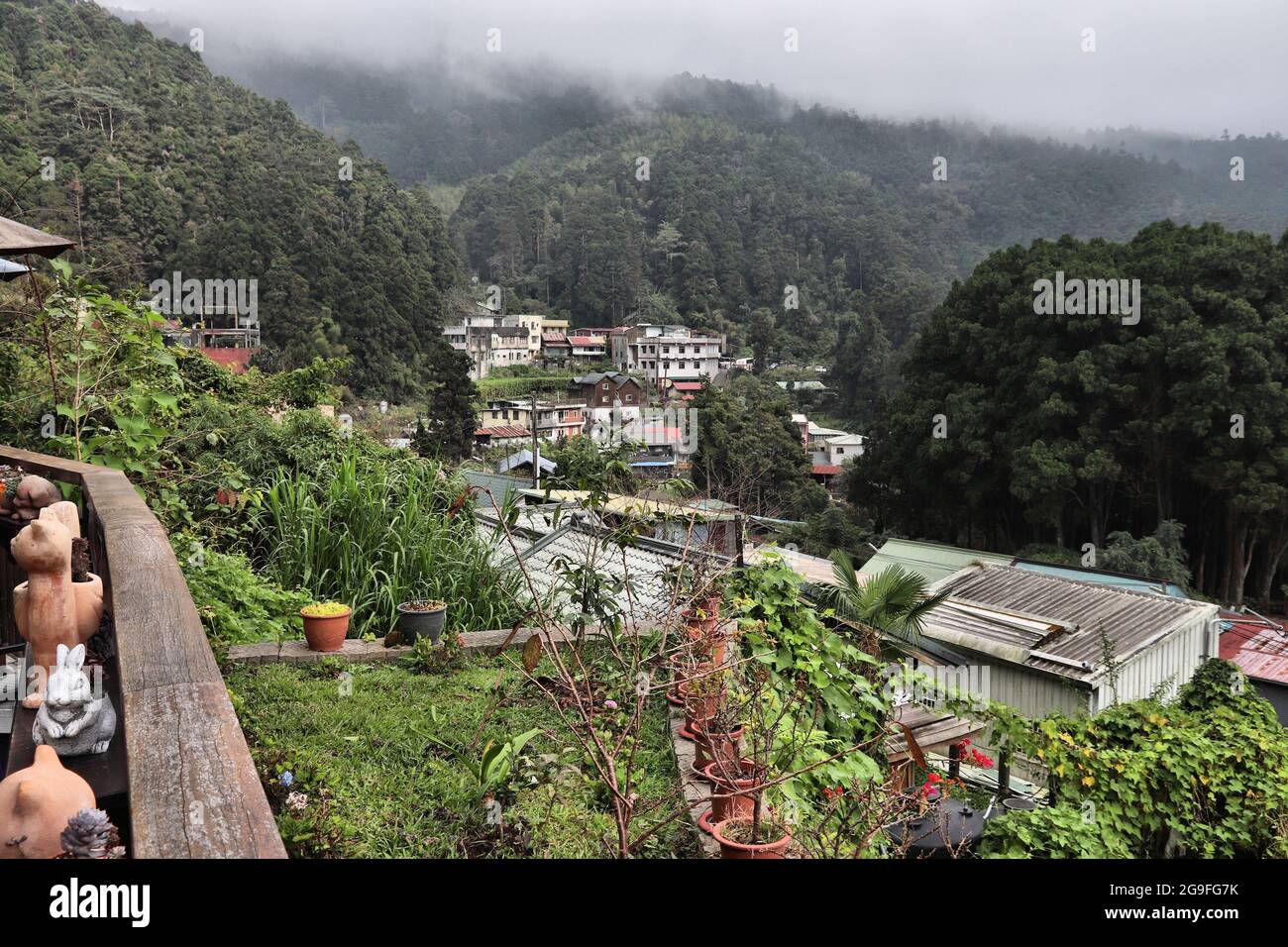 Fenqihu town, Taiwan. Also known as Fenchihu. Hillside town in Alishan ...