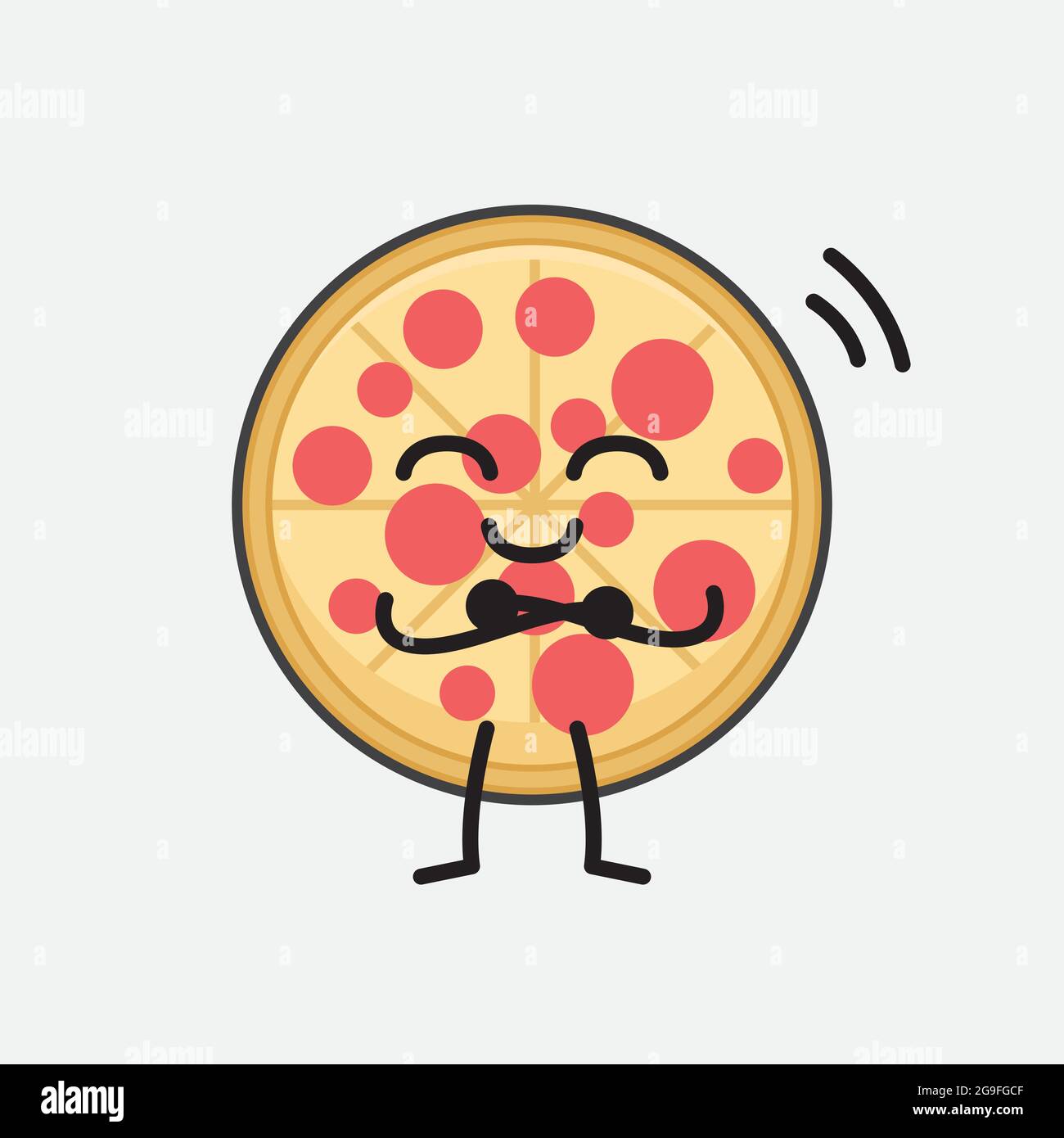 Vector Illustration of Pizza Character with cute face and simple body ...