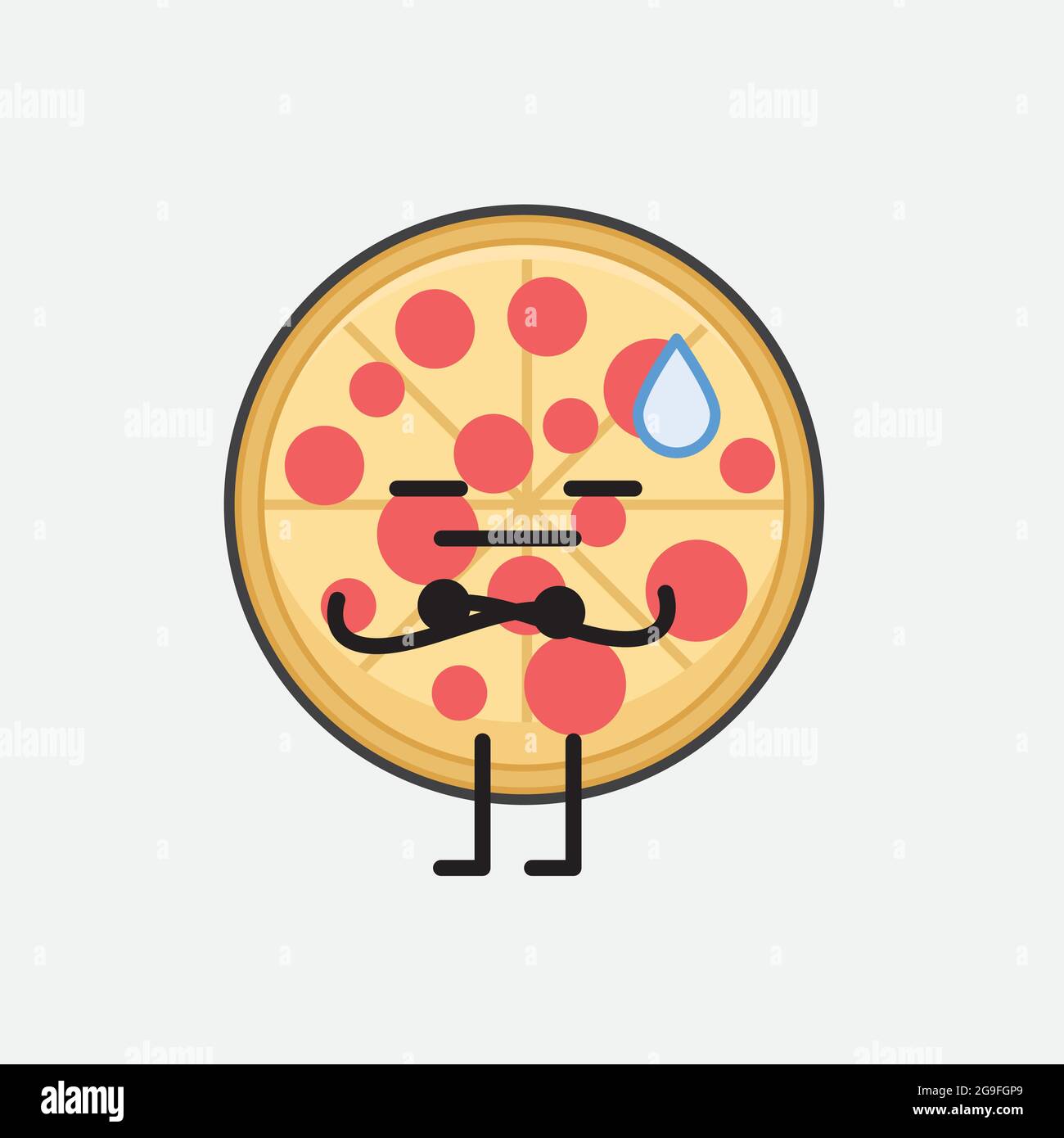 Vector Illustration of Pizza Character with cute face and simple body ...