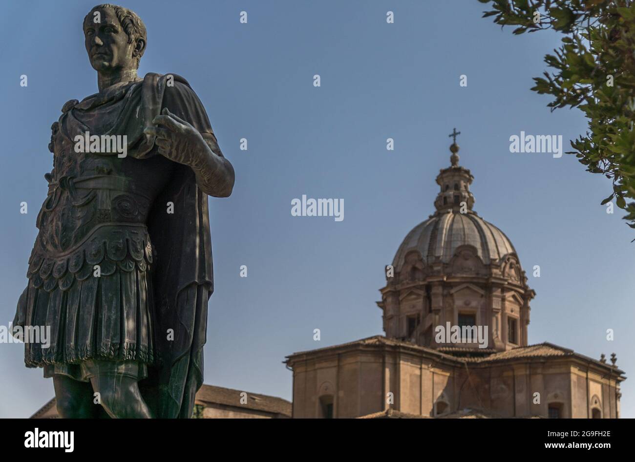 ROMA, ITALY - Jun 28, 2017: the statue of Julius Caesar in bronze in ...
