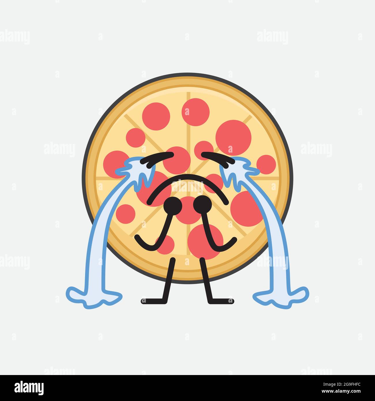 Vector Illustration of Pizza Character with cute face and simple body ...