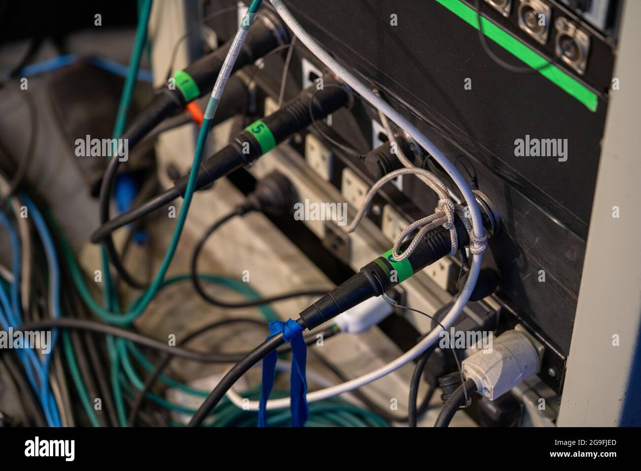 Closeup shot of optic broadcast camera signal cables Stock Photo - Alamy