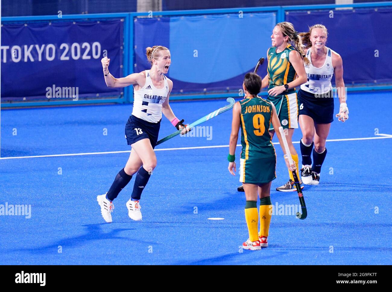 Great Britain's Ellie Rayer celebrates scoring during the Women's Pool ...