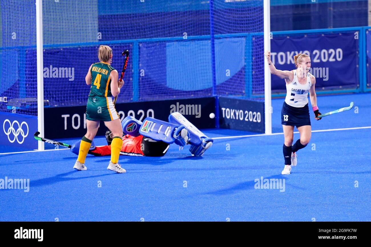 Great Britain's Ellie Rayer celebrates scoring during the Women's Pool ...