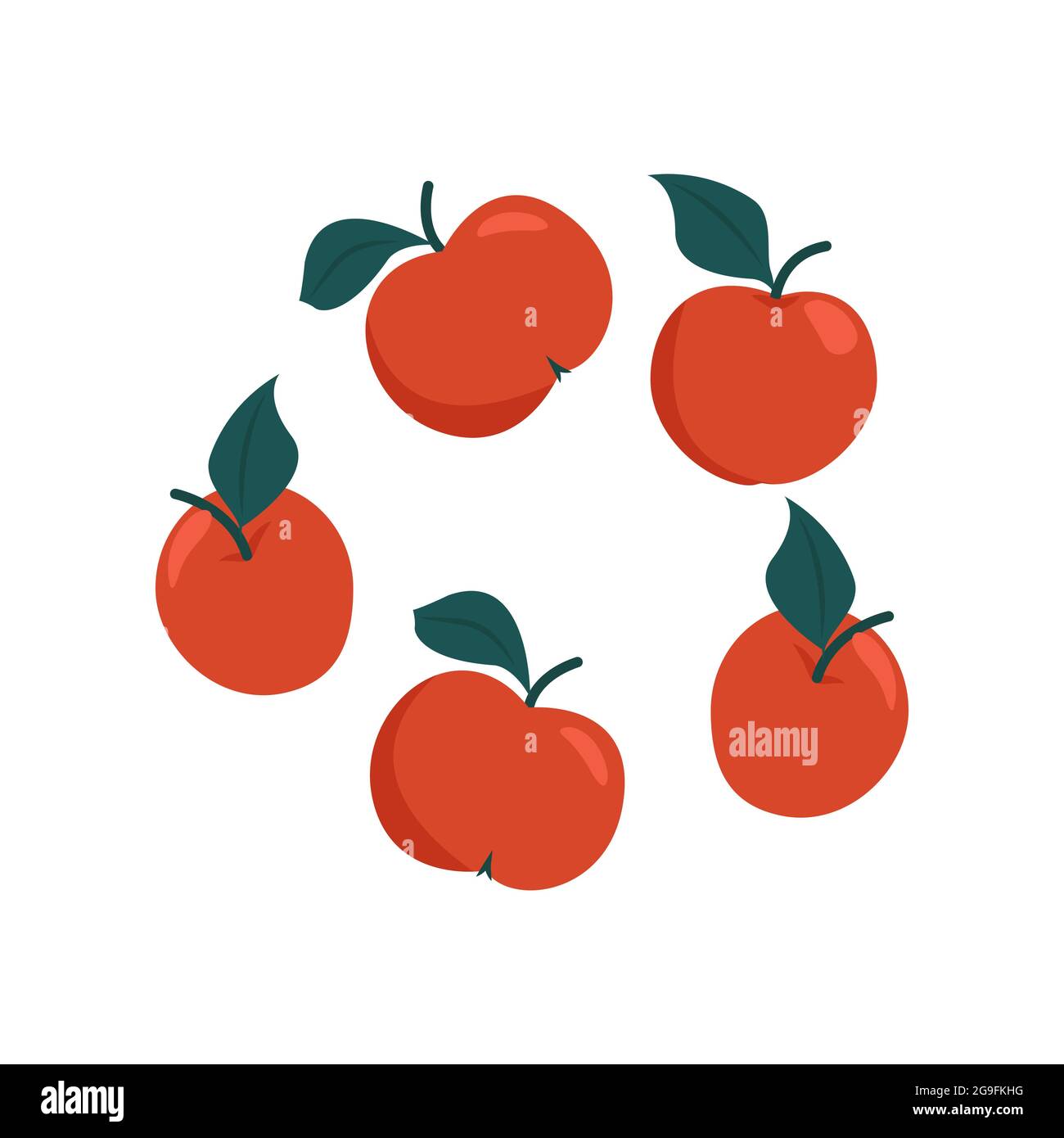 Red apple with leaf Stock Vector Images - Alamy