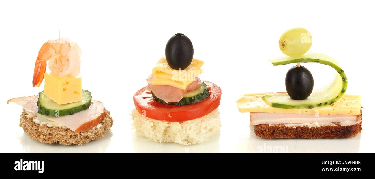 Canapes isolated on white Stock Photo - Alamy