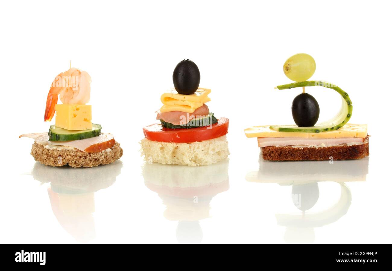Canapes isolated on white Stock Photo - Alamy