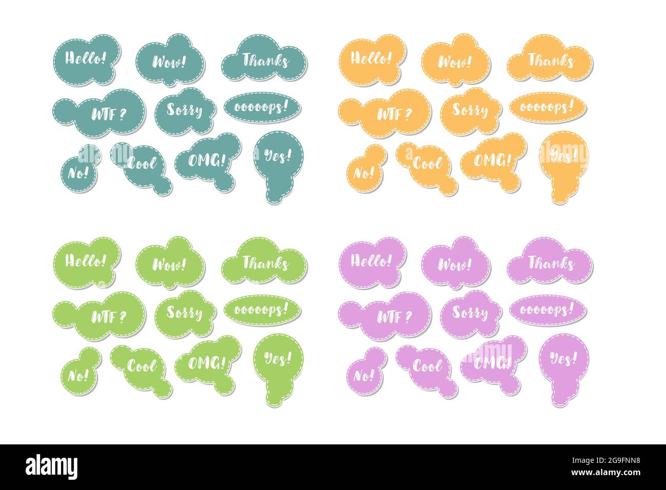 Set of social network stickers design. Isolated vector illustrations ...