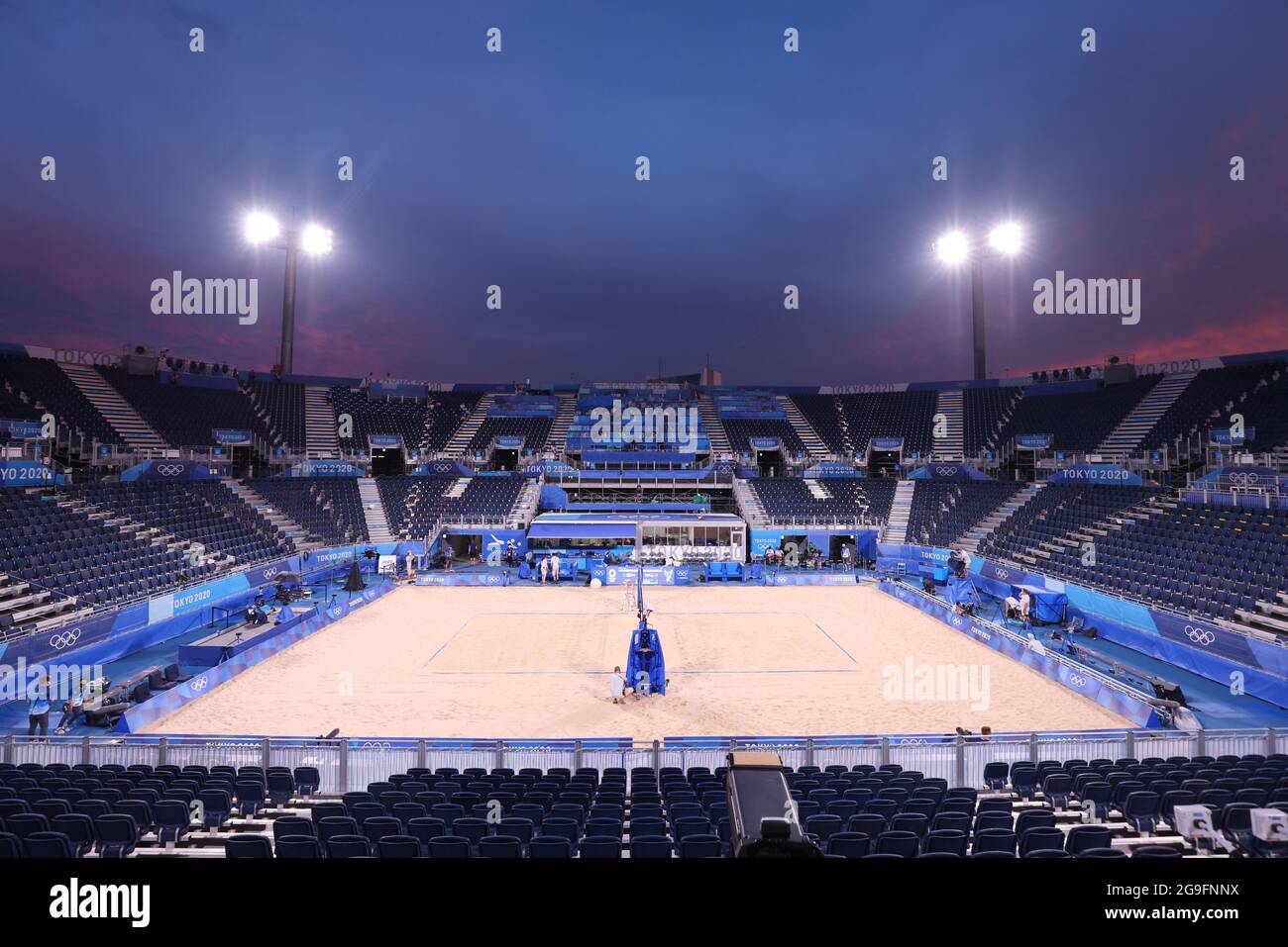 Tokyo, Japan. 26th July, 2021. the Shiokaze Park Beach Volleyball : during the Tokyo 2020 ...