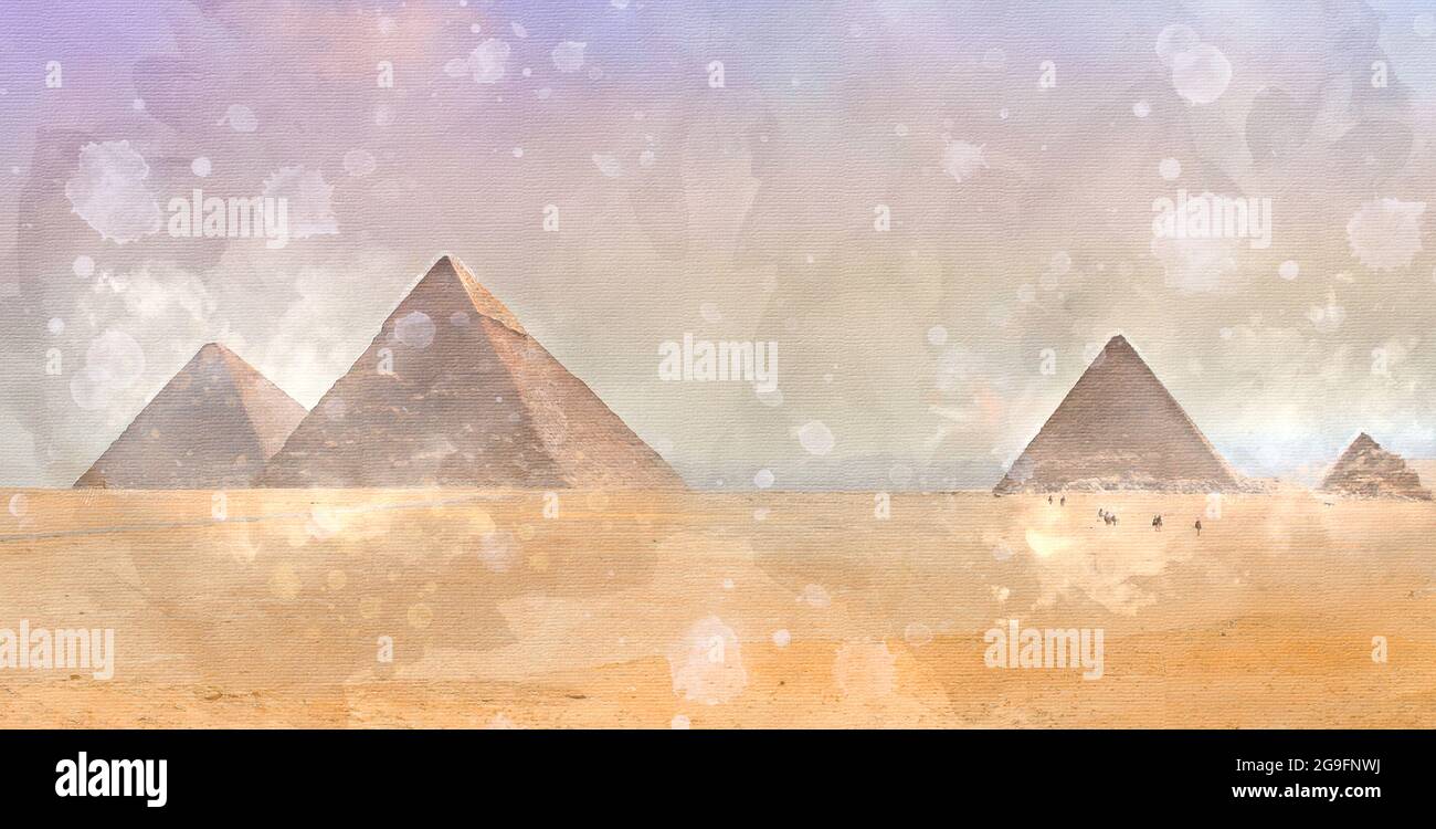 Digital watercolor painting of beautiful landscape image view of Famous ...