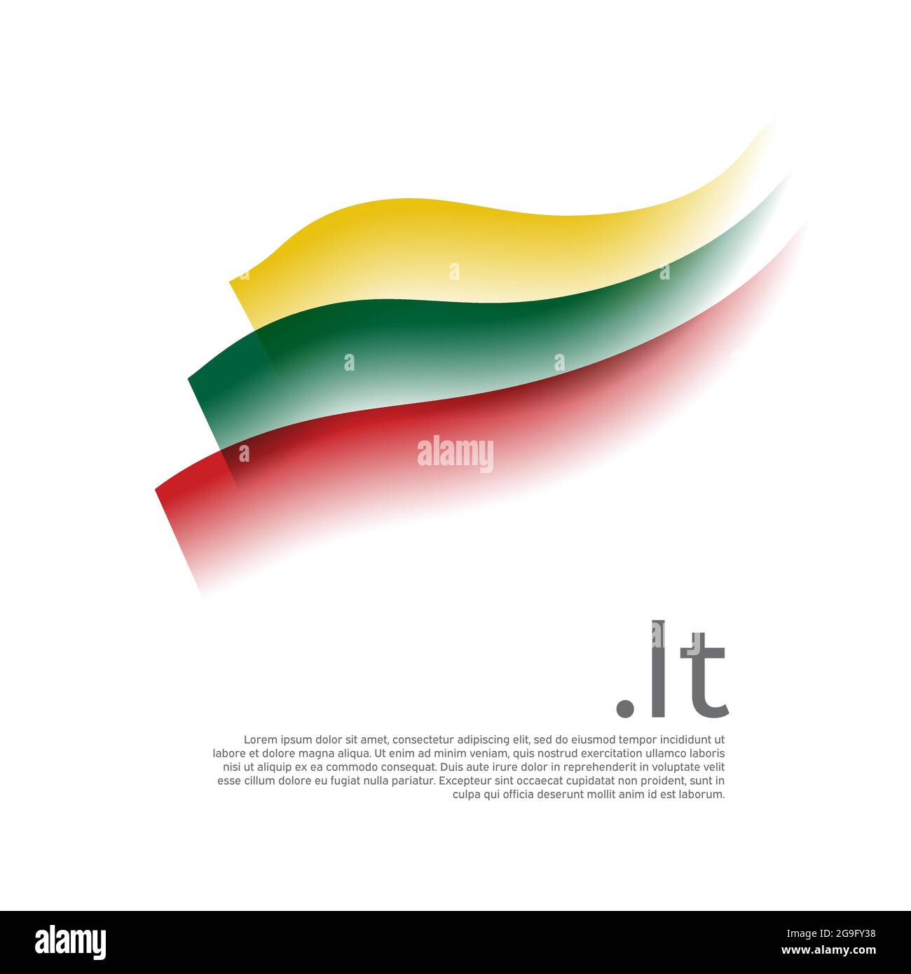 Lithuania flag watercolor. Stripes colors of lithuanian flag on white ...