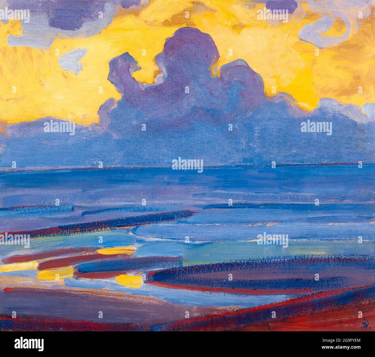 Piet Mondrian (Piet Mondriaan), By the Sea, landscape painting, 1909 ...