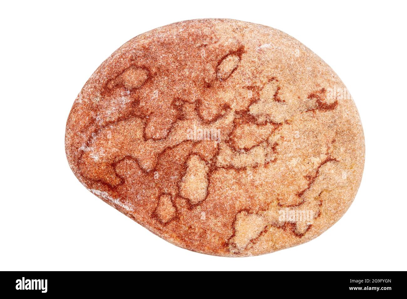 Top view of single red pebble isolated on white background Stock Photo ...