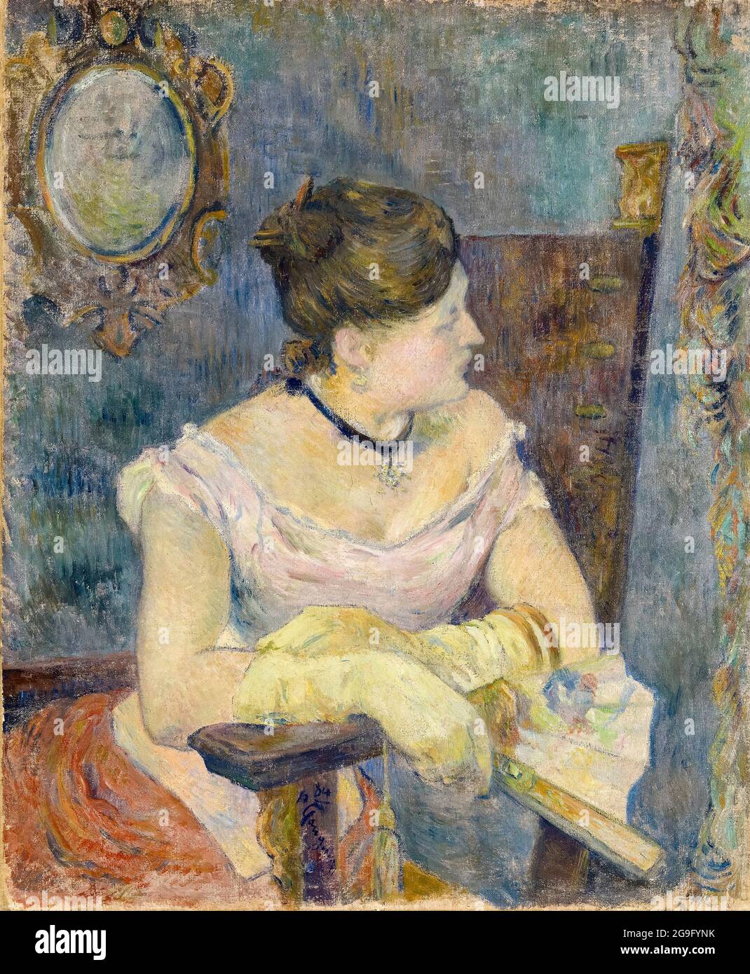 Madame Mette Gauguin in evening dress, portrait painting by Paul ...